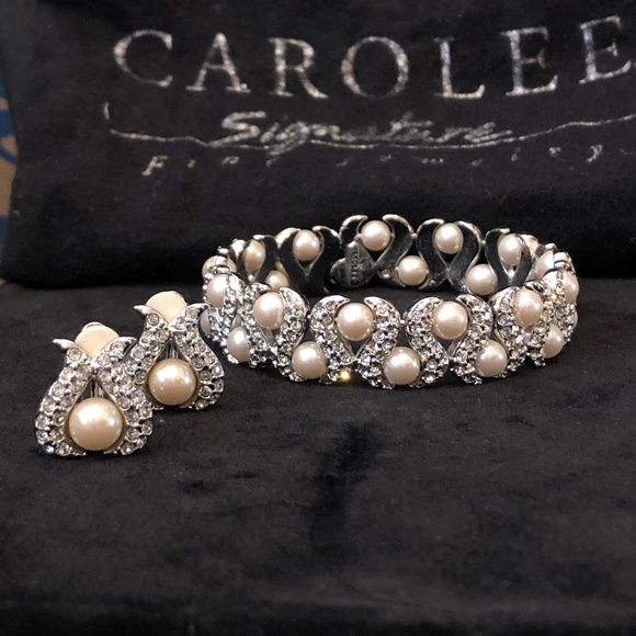 Carolee | Jewelry | Carolee Signature Earrings Bracelet Set | Poshmark